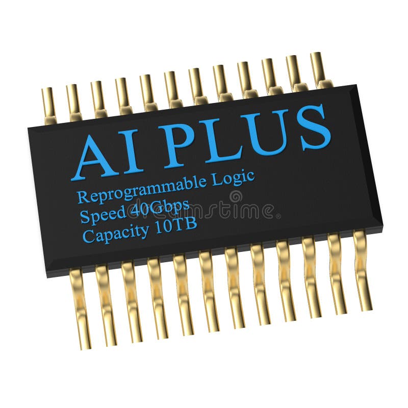 3d Rendering Van Ai Plus Met Digitaal Brein Leert Het Verwerken Van ...