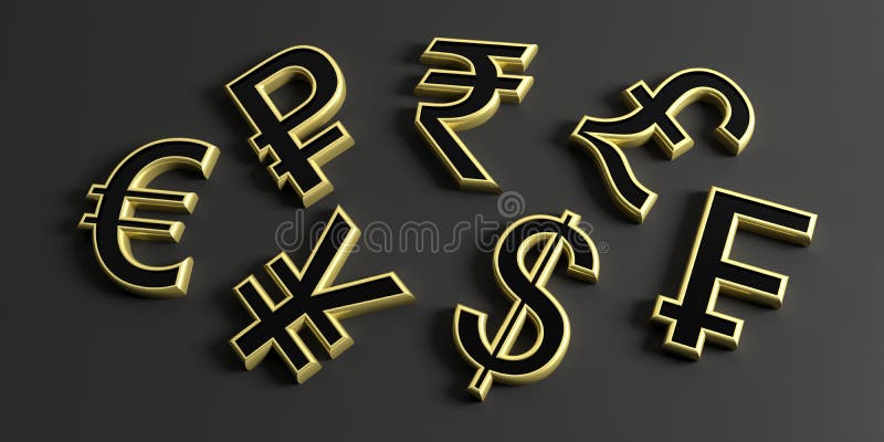 Various Currency FX Money Signs and Symbols. USD EUR GBP HKD TRY INR ...