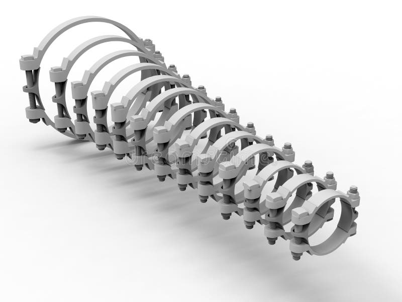 Rendering Various Pipe Metal Clamps Stock Illustrations – 4 Rendering ...