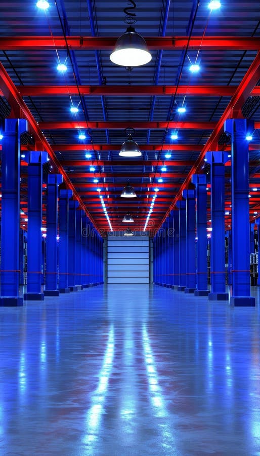 3d Rendering of Vast Logistics Warehouse with Loading Dock, Factory ...