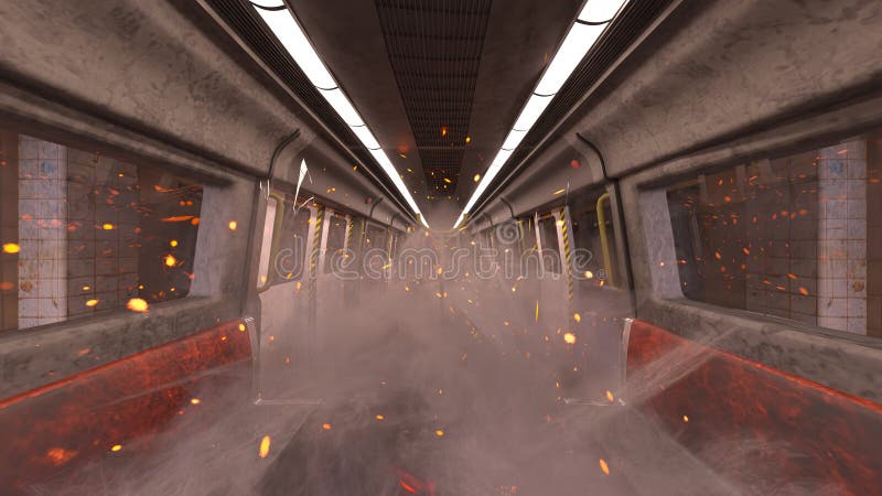 3D Rendering of the Vehicle Fire Scene Stock Illustration ...