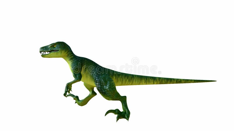 Realistic 3D Rendering of a Green Velociraptor on White Background. Alpha Channel. Stock Video ...