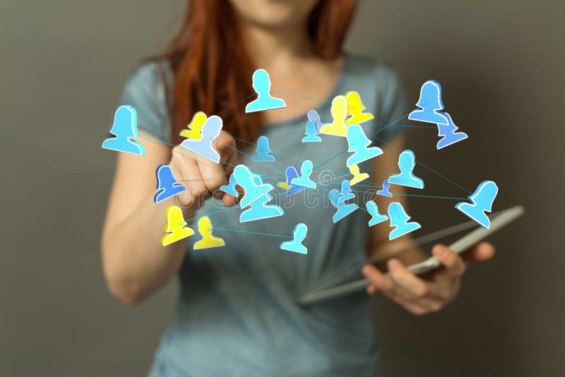 3d Rendering of a Videoconference, Group of People Talking on Social ...