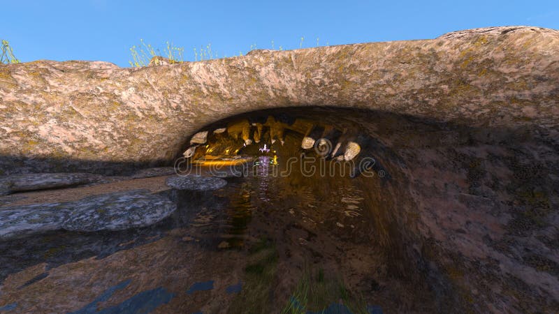3D rendering of Cave stock illustration. Illustration of nature - 208552441