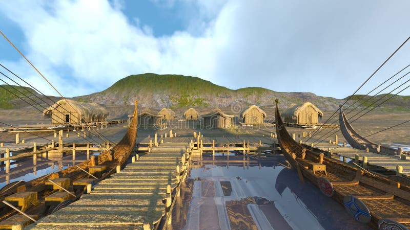 3D Rendering of the Viking Ship Stock Illustration - Illustration of ...