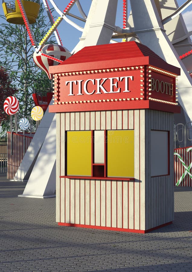 3D Rendering for Amusement Park, Circus, Carnival Fair Theme Podium ...