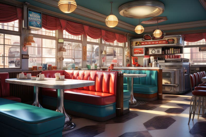3d Rendering of a Vintage Bar Interior with Tables and Chairs, a ...
