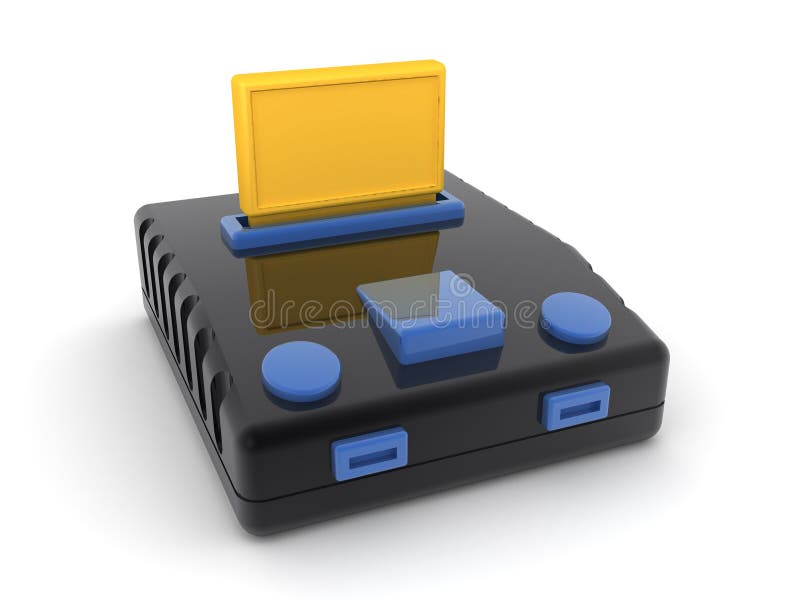 3D Rendering of Vintage Retro Game Console Stock Illustration ...
