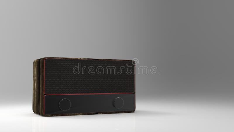 3d Rendering Vintage Style Digital Radio with Nice Background Co Stock ...