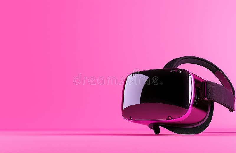 3D Rendering of Virtual Reality Headset on Pink Background, Showcasing ...