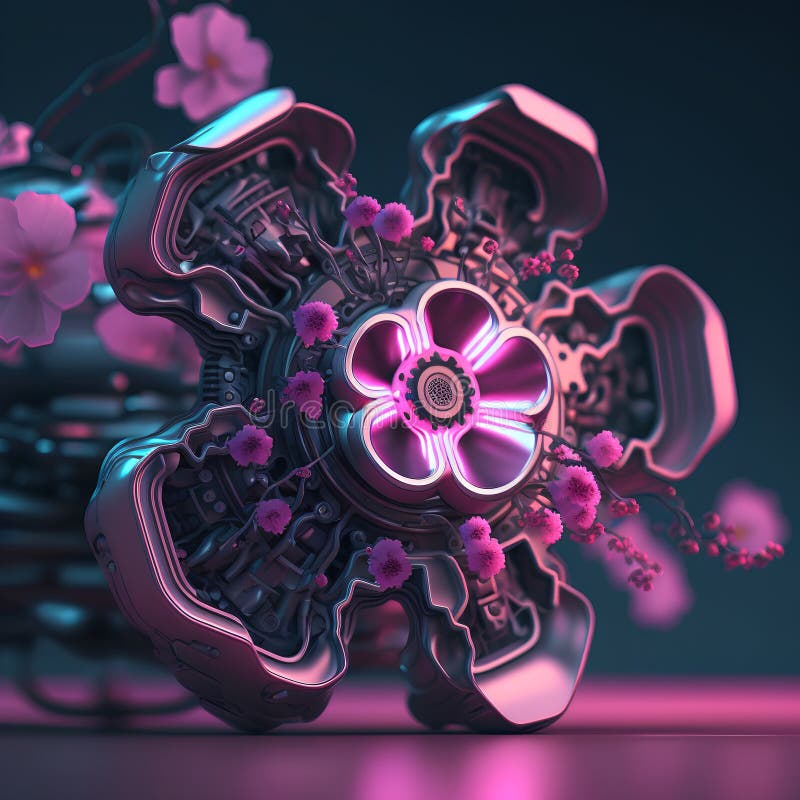 3d Rendering of a Virus in the Form of a Flower. Stock Illustration ...