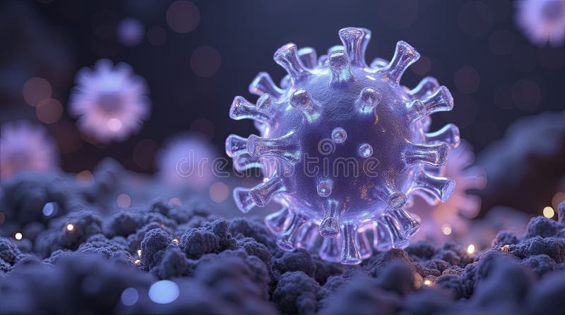3D Rendering of a Virus Particle with Detailed Surface Structure Stock ...