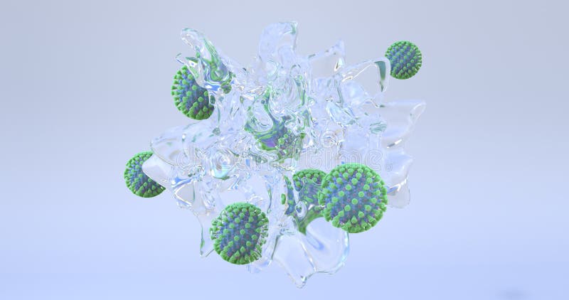 3d Rendering of Virus and Water Stock Illustration - Illustration of ...
