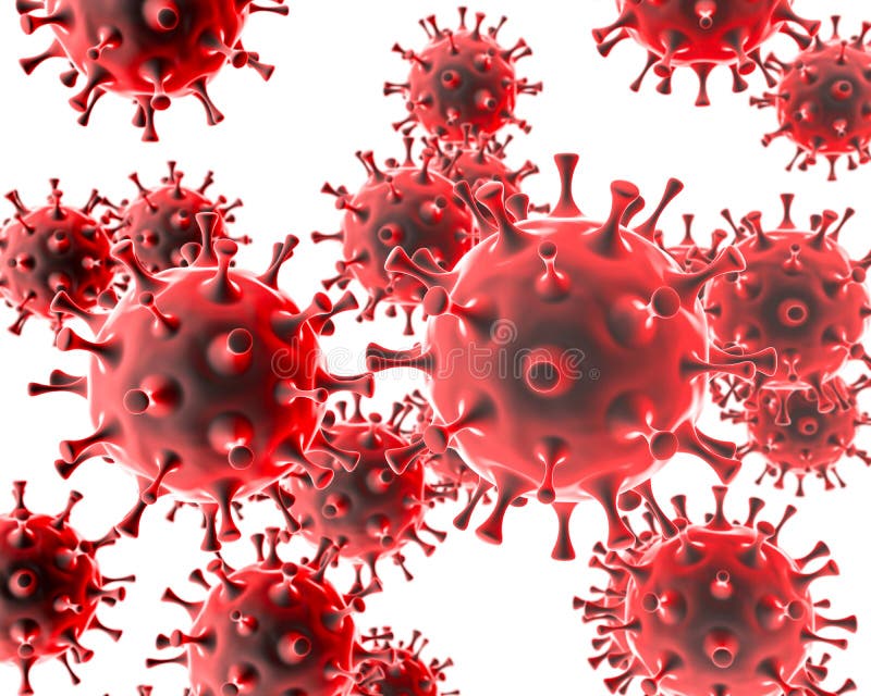 3d Rendering of Viruses, High Magnification Stock Illustration ...