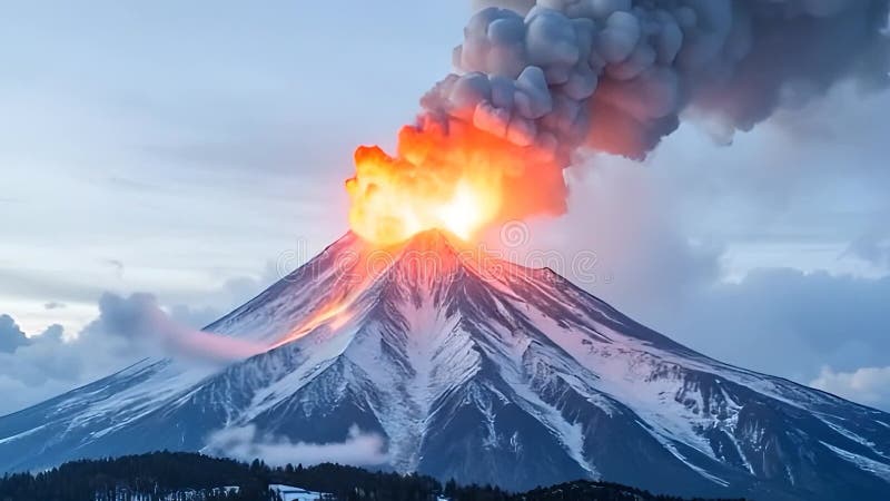 3D Rendering of the Volcanic Eruption Stock Footage - Video of crater ...