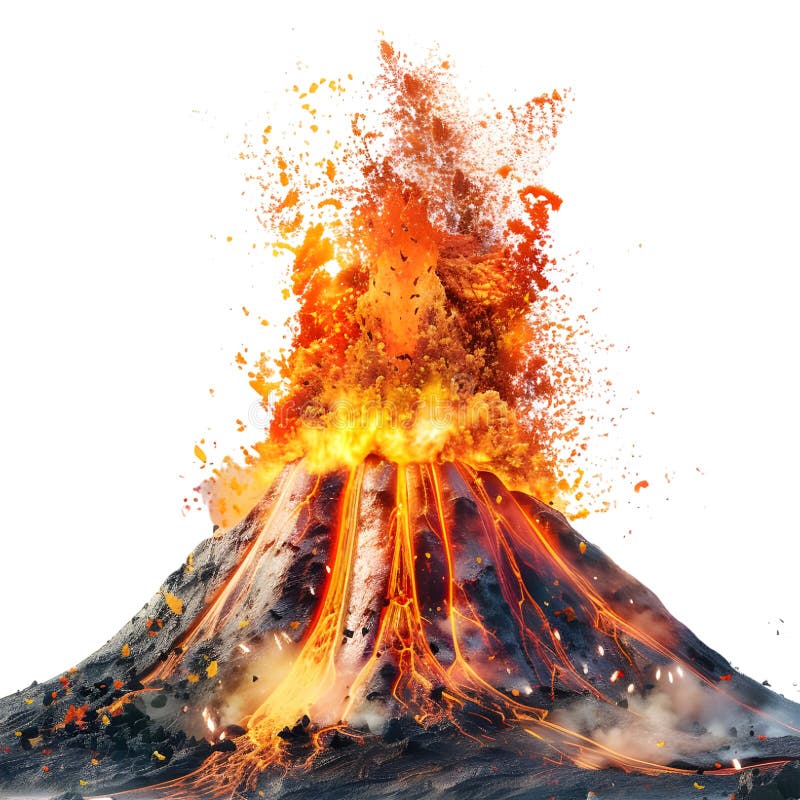 3D Rendering of a Volcano with Lava on Transparent Background - Ai ...