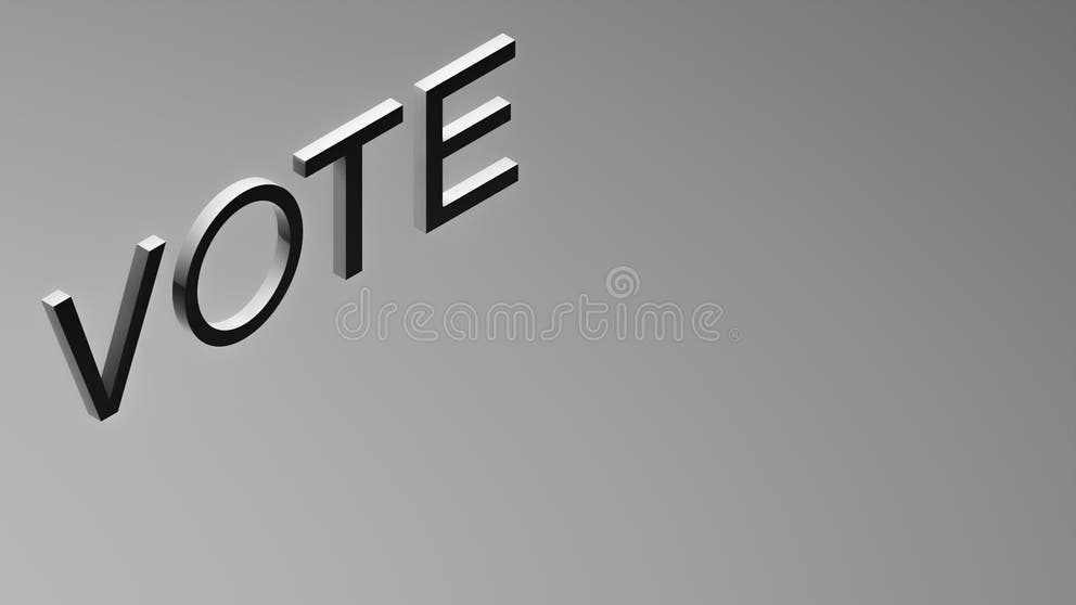 3D RENDERING of VOTE WORDS on GREY PLAIN BACKGROUND Stock Illustration ...