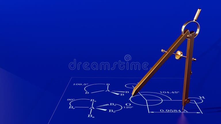 VSEPR Theory Draft and a Drawing Compass Stock Illustration ...