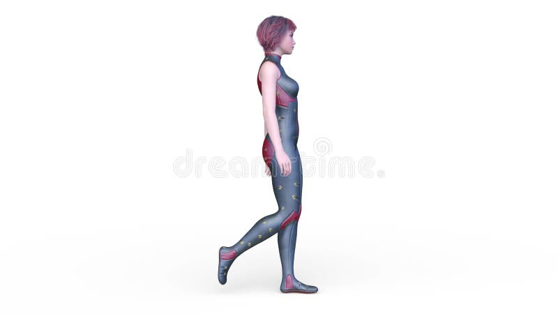 3D Rendering of a Woman Walking Face Down Stock Footage - Video of walk ...