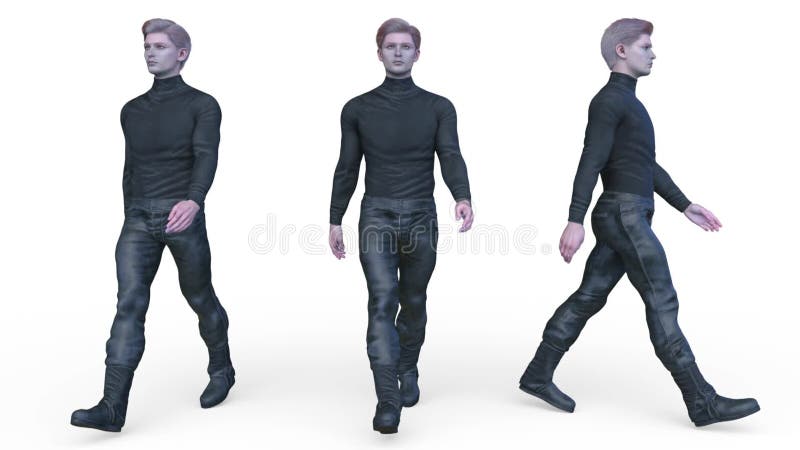 3D Rendering a Walking Man Image Stock Video - Video of pose, exercise ...