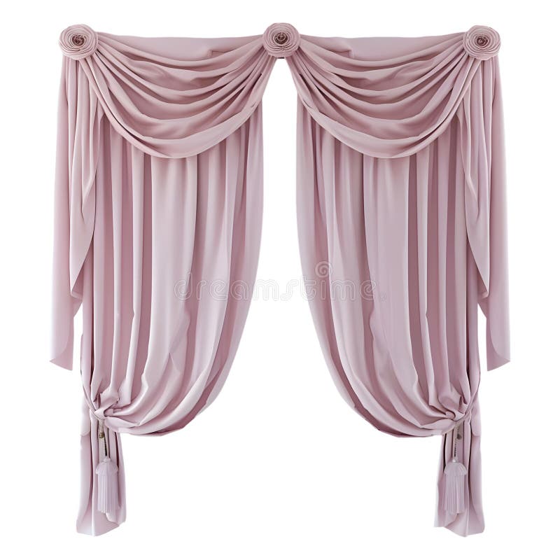 3D Rendering of a Wall Colorful Curtains on Transparent Background - Ai ...