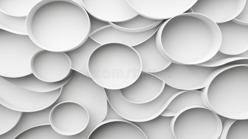 A 3D Rendering of a Wall with a Repeating Pattern of White Circles and ...