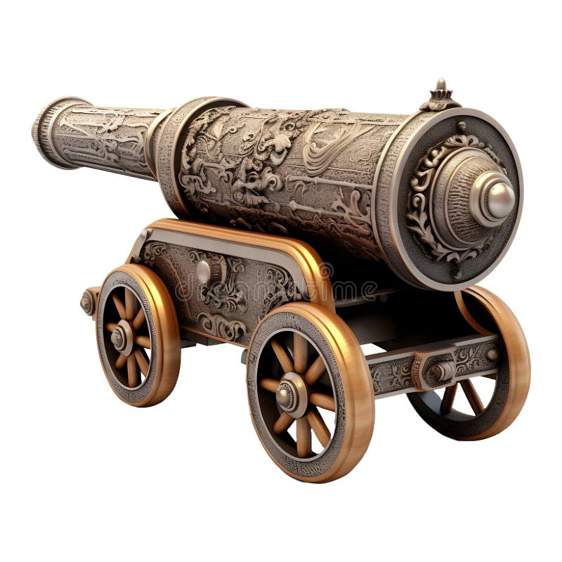 3D Rendering of a War Cannon on Transparent Background - Ai Generated ...
