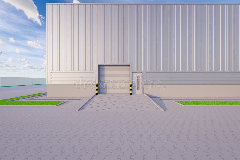 3d Rendering of Warehouse Building Stock Illustration - Illustration of ...