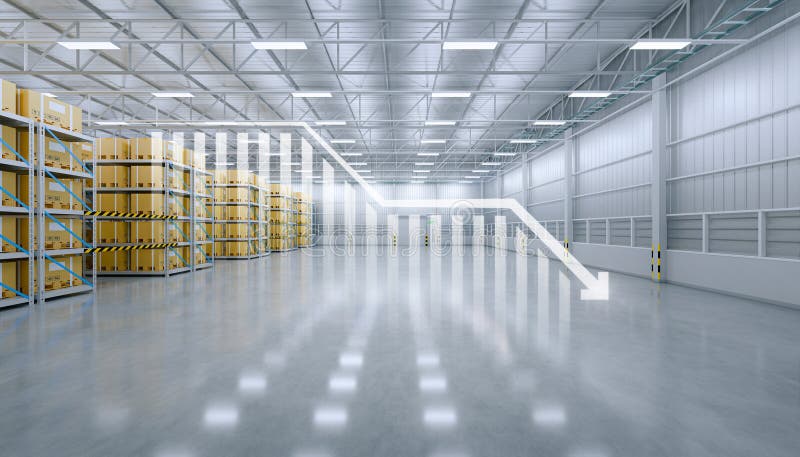3d Rendering of Warehouse or Distribution Center with Concept Stock ...