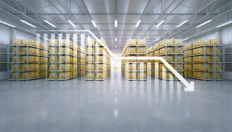 3d Rendering of Warehouse or Distribution Center with Concept Stock ...