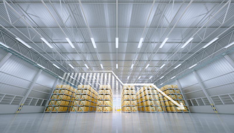 3d Rendering of Warehouse or Distribution Center with Concept Stock ...