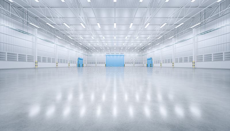 3d rendering warehouse stock illustration. Illustration of factory ...
