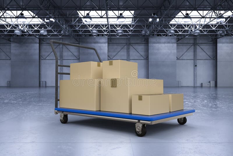 Warehouse Trolley or Platform Trolley Stock Illustration - Illustration ...