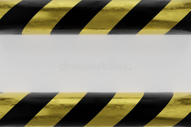 3D Rendering of Warning Hazard Chrome Pattern in Yellow and Black Color ...