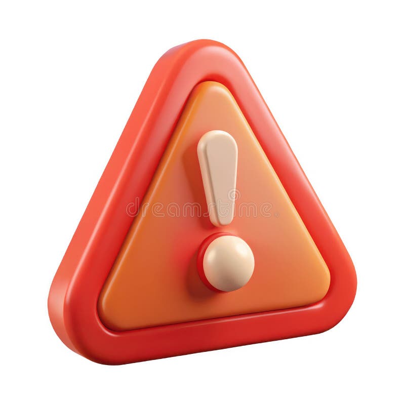 3D Rendering of a Warning Sign Featuring an Exclamation Point for ...