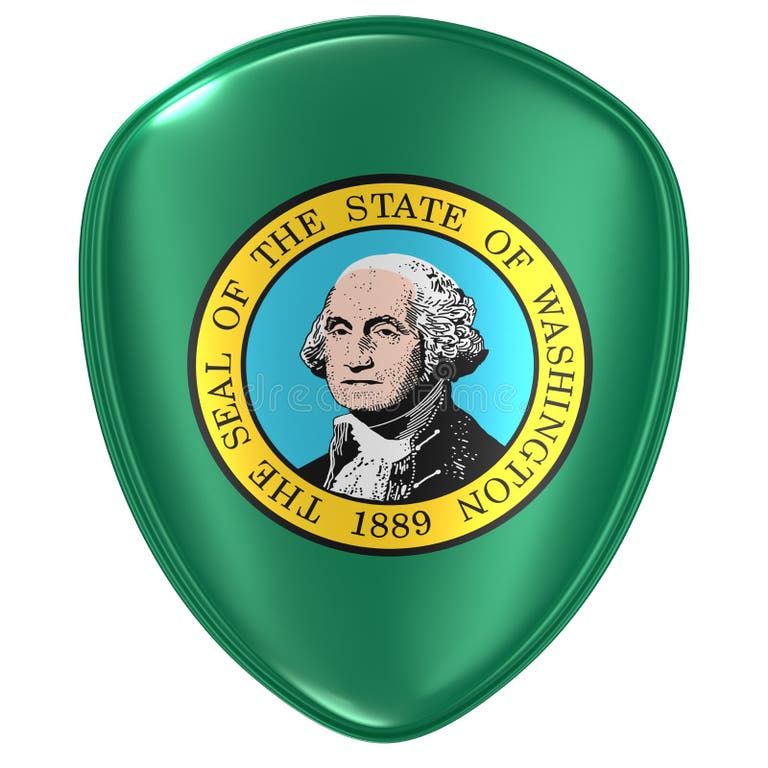 3d Rendering of a Washington USA State Flag Icon Stock Illustration ...