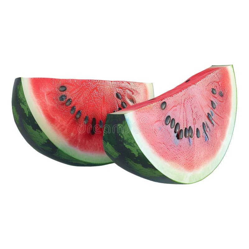 3D Rendering of a Watermelon with Slices on Transparent Background - Ai ...