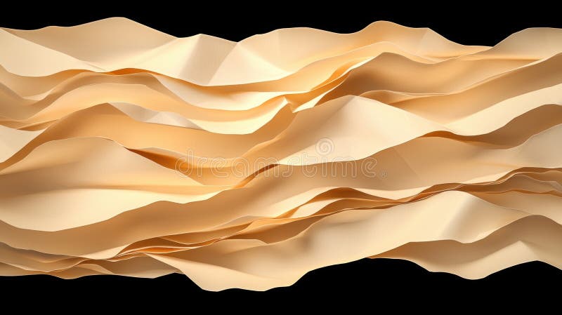 A 3D Rendering of a Wave-like Pattern in a Light Beige Color. Stock ...