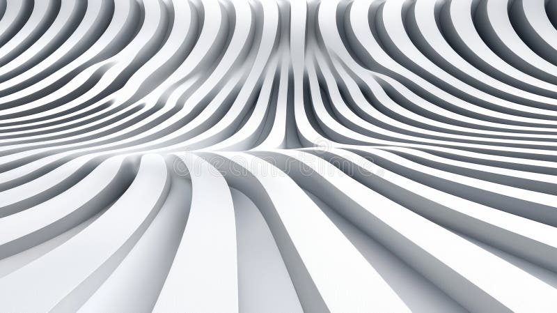 A 3D Rendering of a Wave-like Pattern in Shades of Gray and White ...