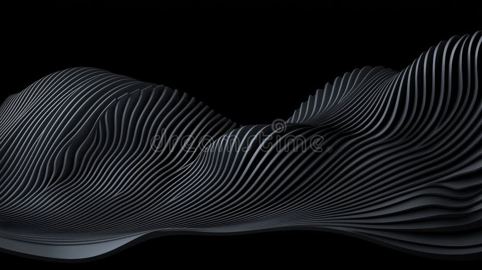 A 3D Rendering of a Wave-like Structure Composed of Numerous Parallel ...
