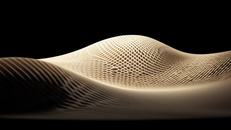 A 3D Rendering of a Wave-like Structure with a Honeycomb-like Texture ...