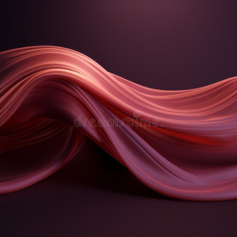 3d Rendering of a Wave of Red Fabric on a Dark Background Stock ...