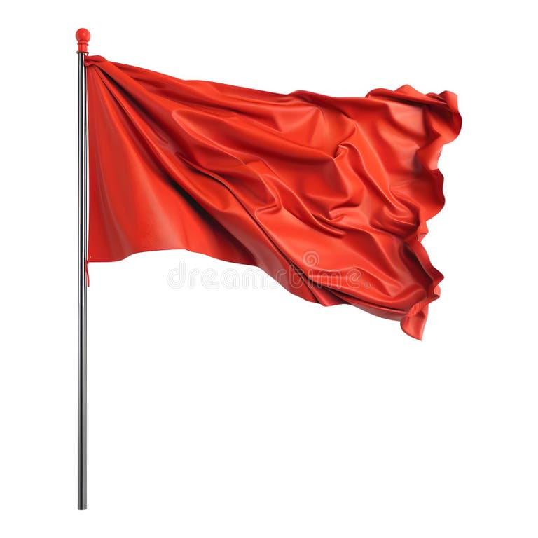 3D Rendering of a Waving Flag Solid Color on Transparent Background ...