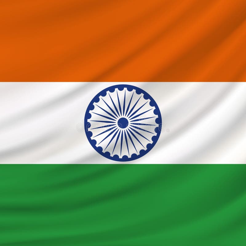 3d Rendering of Waving Indian Flag with Fabric Texture. Stock ...