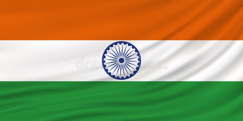 3d Rendering of Waving Indian Flag with Fabric Texture. Stock ...