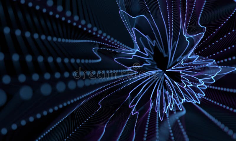 Wavy Hexagon Shape Geometry. for Technology, Big Data Stock ...