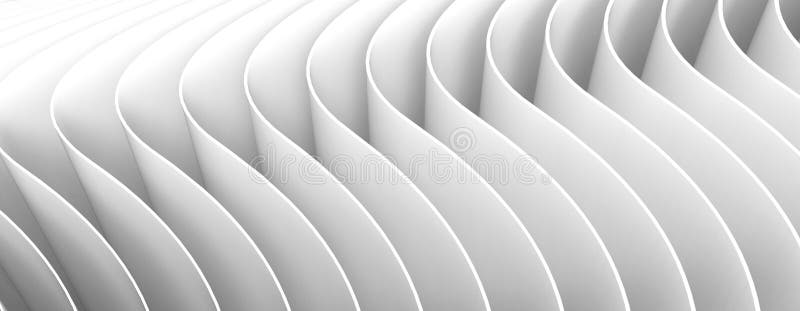 3D Rendering Wavy Paper Sheets Stock Illustration - Illustration of ...