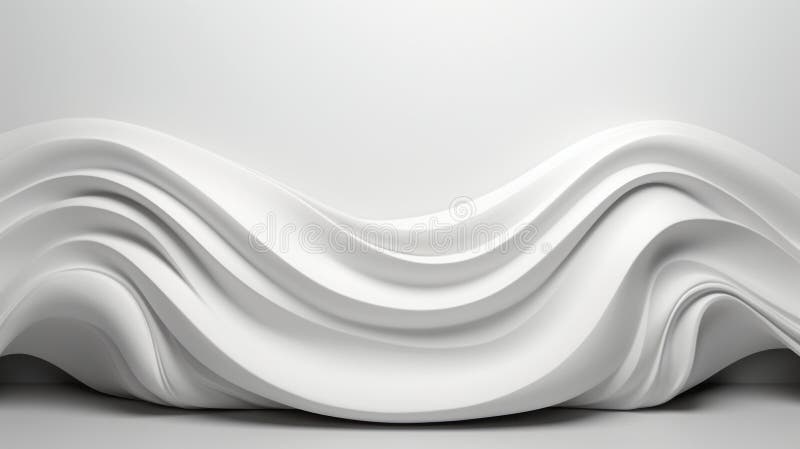 3d Rendering of a Wavy White Wall Stock Illustration - Illustration of ...