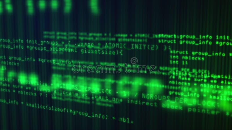 3d Rendering of Web Background. Programming Code Running through the ...