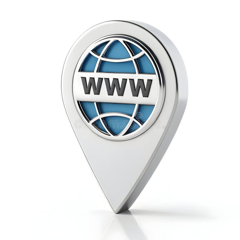 3D Web Location Isolated on White Background Stock Illustration ...